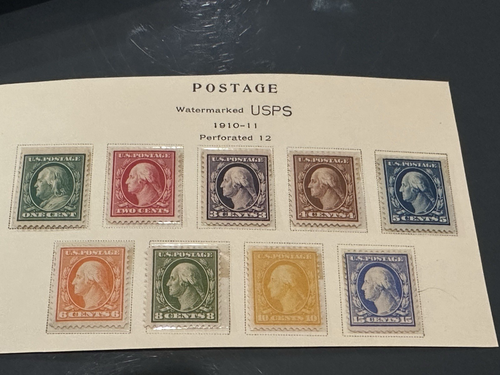 US Scott Numbers 374-382 Washington/Franklin Complete Set of 9 - MH F ...
