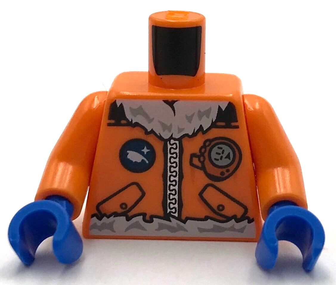Lego New Orange Torso Arctic Explorer Logo w/ Zipper and White Fur Trim ...