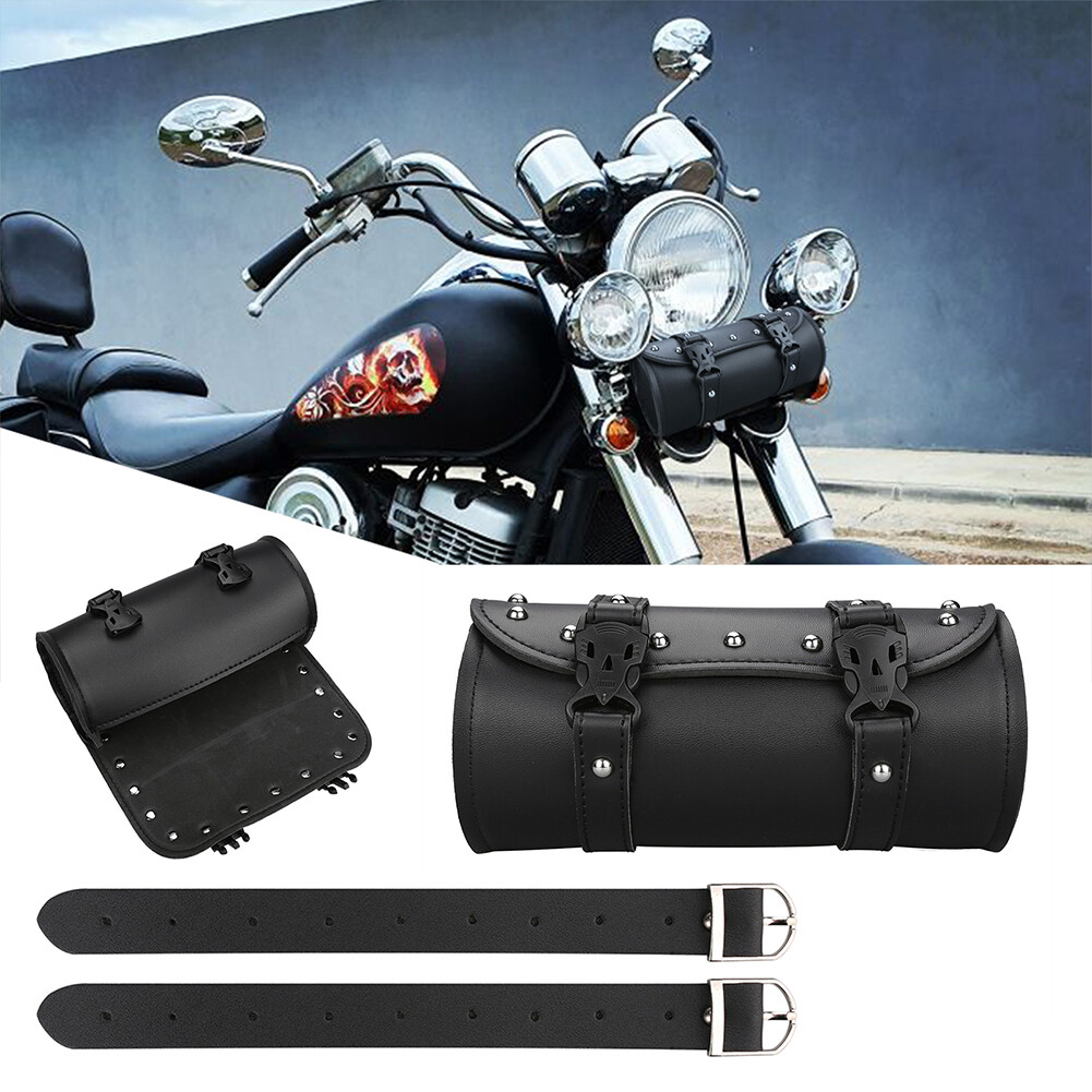 Motorcycle Motorbike Front Tool Bag Leather Luggage Saddlebag Pouch ...