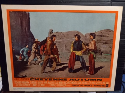 Lobby Card 1964 CHEYENNE AUTUMN tribe fight G Roland Sal Mineo R ...