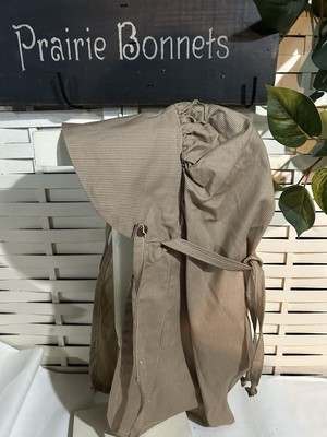 tea stained primitive Brown Pinstripe Prairie Bonnet/hat | eBay