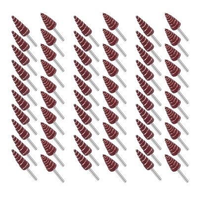 60Pcs 10mm 12mm Cone Shape Abrasive Flap Wheel 1/8inch Shank For ...