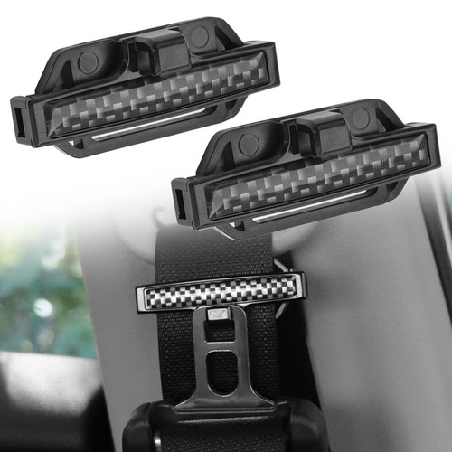 2pcs Carbon Fiber Car Safety Seat Belt Buckle Adjustable Clips Car ...