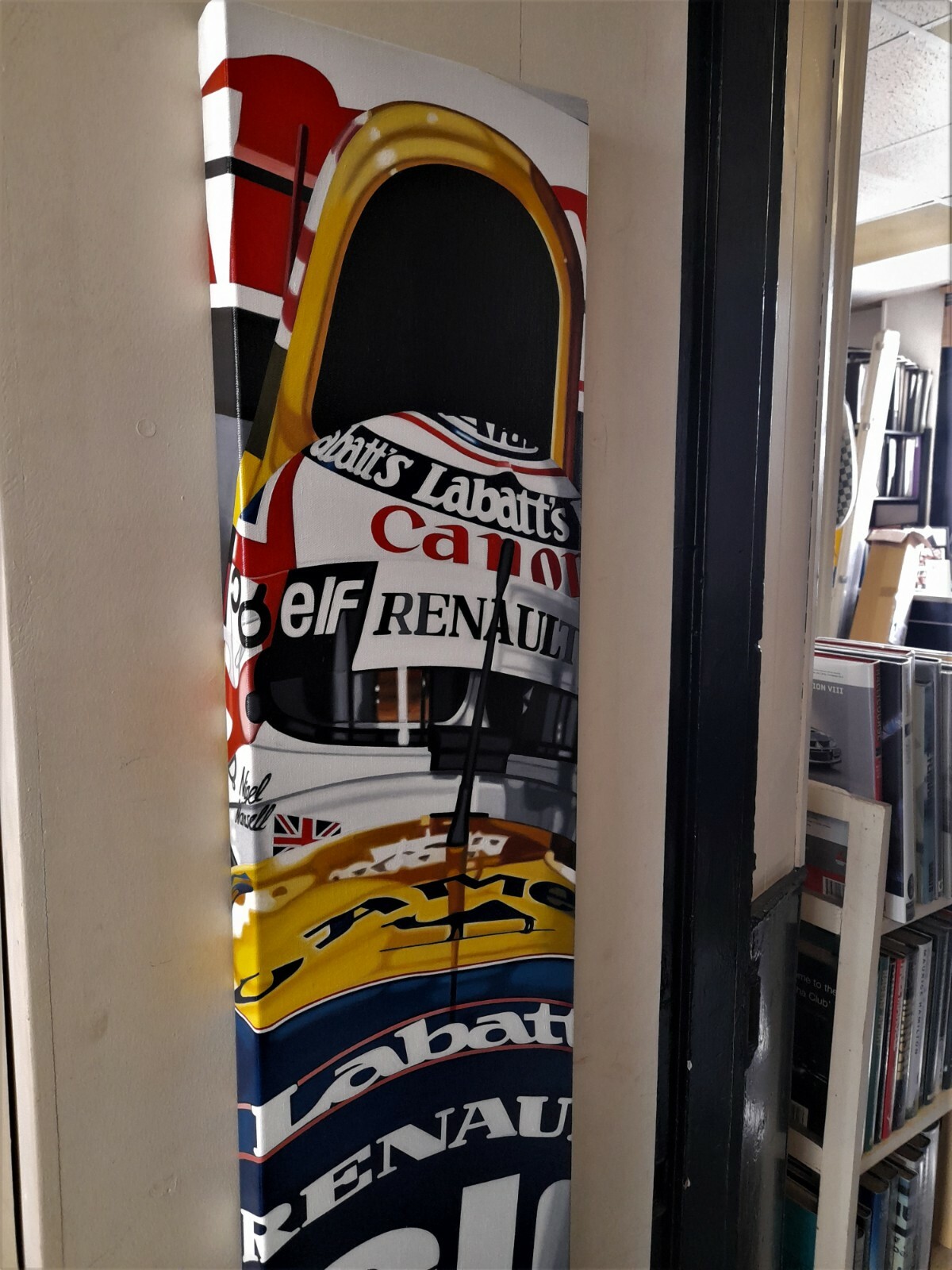 Nigel Mansell 127 x 25 cms 'Strip Canvas' version Art Print by Colin ...