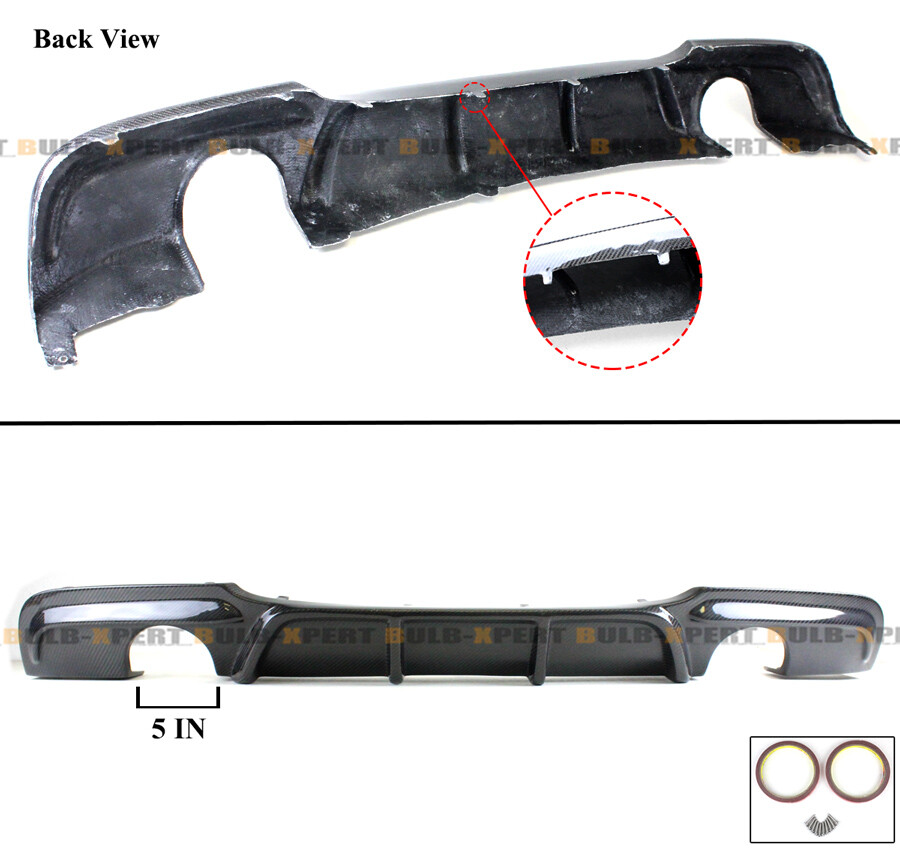 CARBON FIBER DUAL EXHAUST REAR BUMPER DIFFUSER FOR 2005-2011 BMW E90 ...