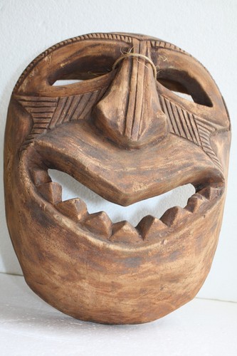 Old Vintage Hand Carved Decorative Wooden Mask Wood Art Home Decor ...