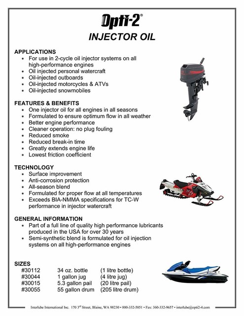 Opti-2 30112 Single 34 Oz Enviro 2-Cycle Injector Semi-Synthetic ...