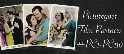 PICTUREGOER - Film Partners 1930s ☆ FILM STAR ☆ Colour Postcards #PC1 ...