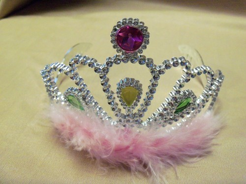 12 Princess Tiaras Fuzzy Pink Feathers Party Favor Bride Wedding | eBay