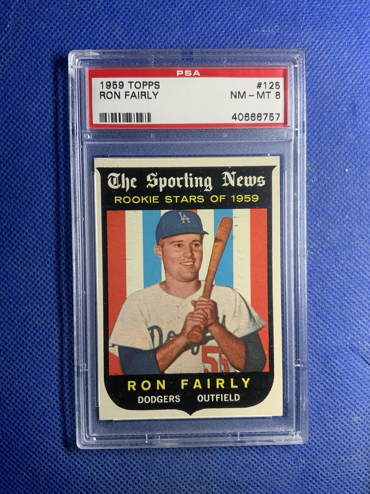 1959 Topps Ron Fairly #125 Rookie Stars PSA 8 NM-MT RC LA Dodgers Tough ...