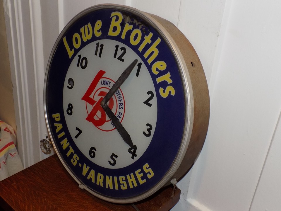 Vintage Lowe Brothers Paints & Varnishes Advertising Clock | eBay