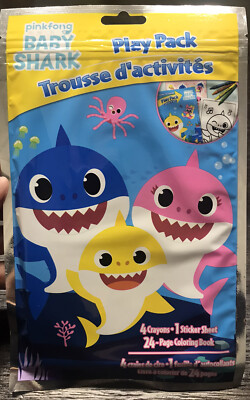Ping Fong Baby Shark Play Pack W/Crayons, Stickers, Coloring Book | eBay