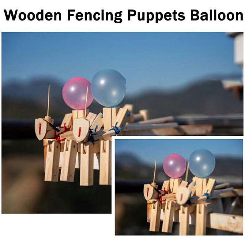 Upgraded Fencing Puppets Balloon Game, Wooden Balloon Man Battle ...