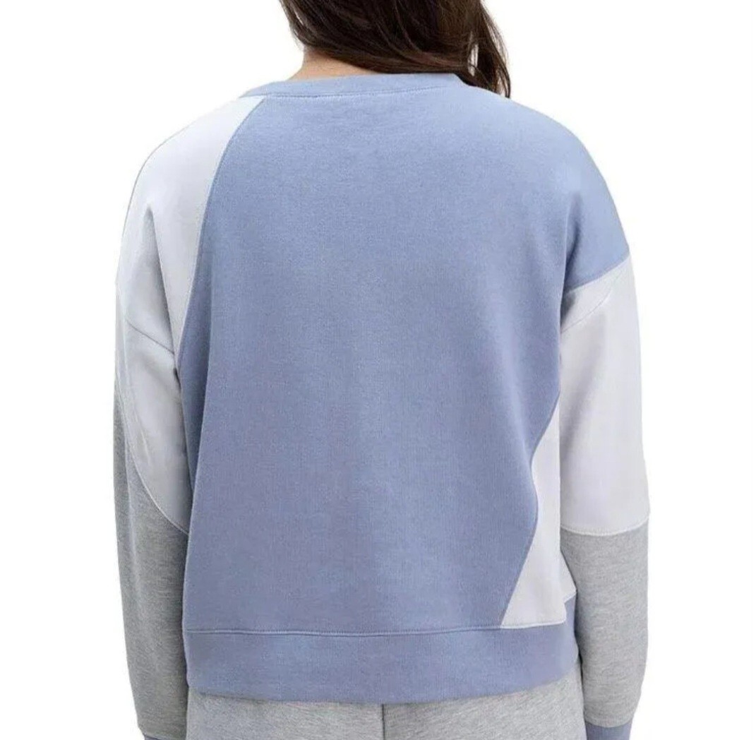 Splendid Colorblock Crewneck Fleece Sweatshirt Sky Multi Women’s Size ...