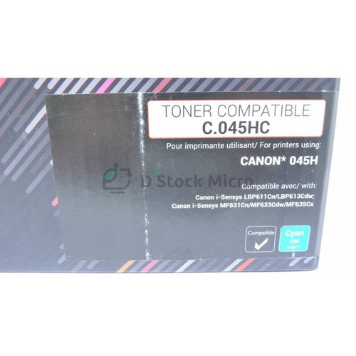 Toner Cyan UPrint C.045HC/045H pour Canon i-Sensys LBP611Cn/LBP613Cdw ...