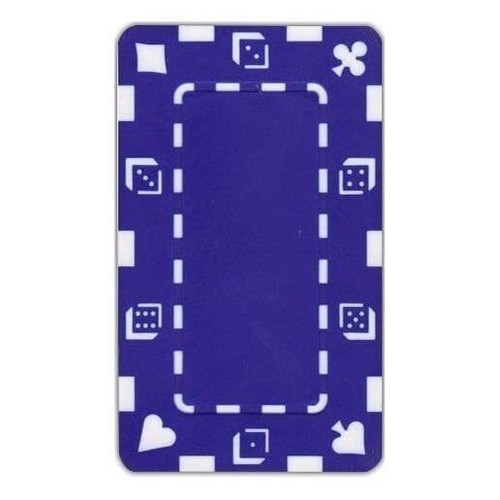 5 Pack - Blue Rectangular Poker Chips Plaques - European Style 32 gram ...