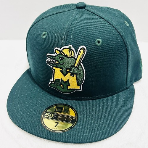 New Era Madison Muskies Team Logo MiLB 59FIFTY Fitted Hat Sz 7 Green ...