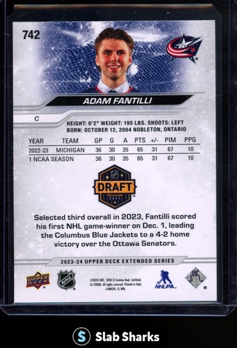2023 UPPER DECK #742 ADAM FANTILLI DRAFT OUTBURST SILVER ROOKIE RC | eBay