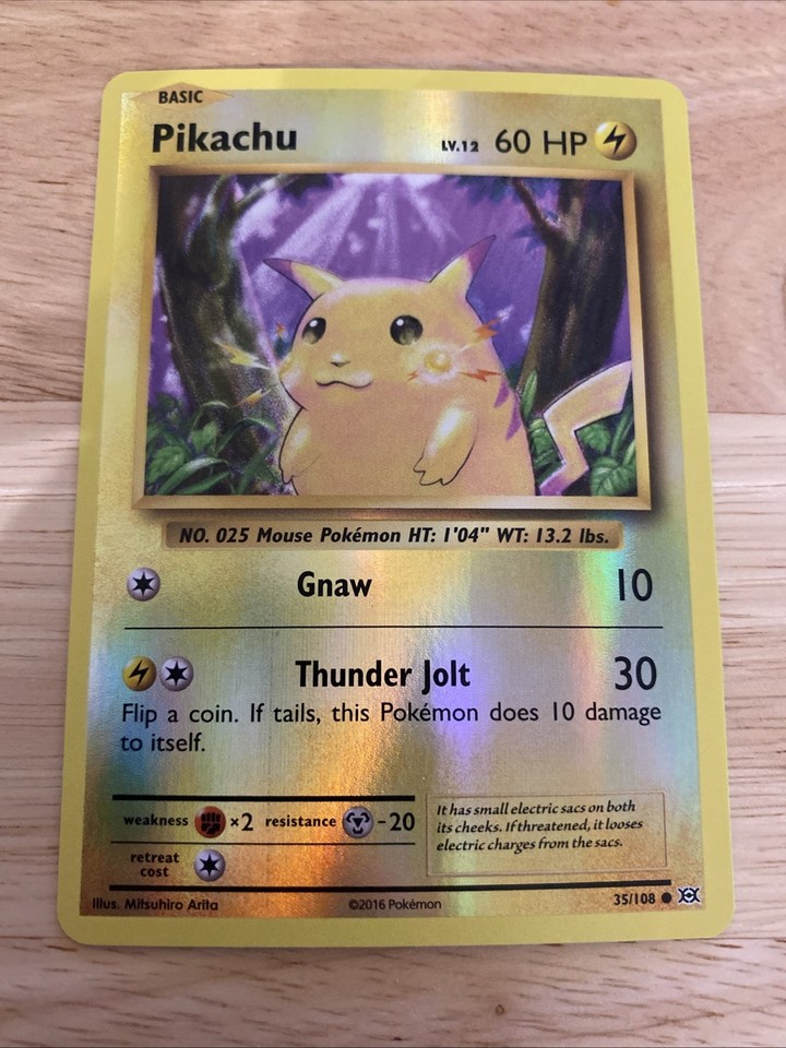 Pikachu Reverse Holo 35/108 - XY Evolutions Pokemon 2016 | eBay UK