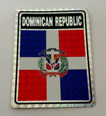 Dominican Republic Country Flag Reflective Decal Bumper Sticker ...