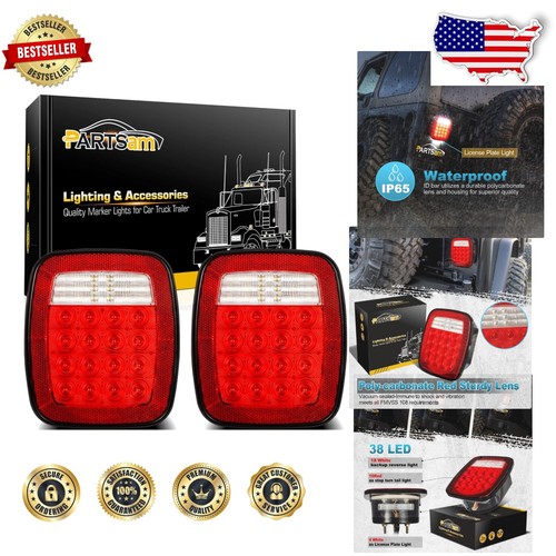 Versatile Pair of 12V LED Tail Lights with License Light for Various ...