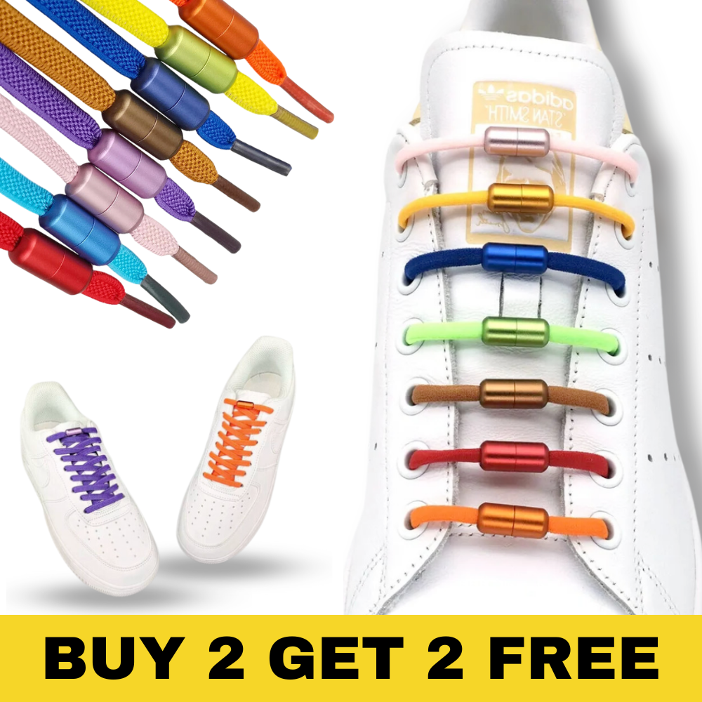 No Tie Shoelaces Trainer laces Easy Lazy No tie Elastic Shoe Laces Kids ...