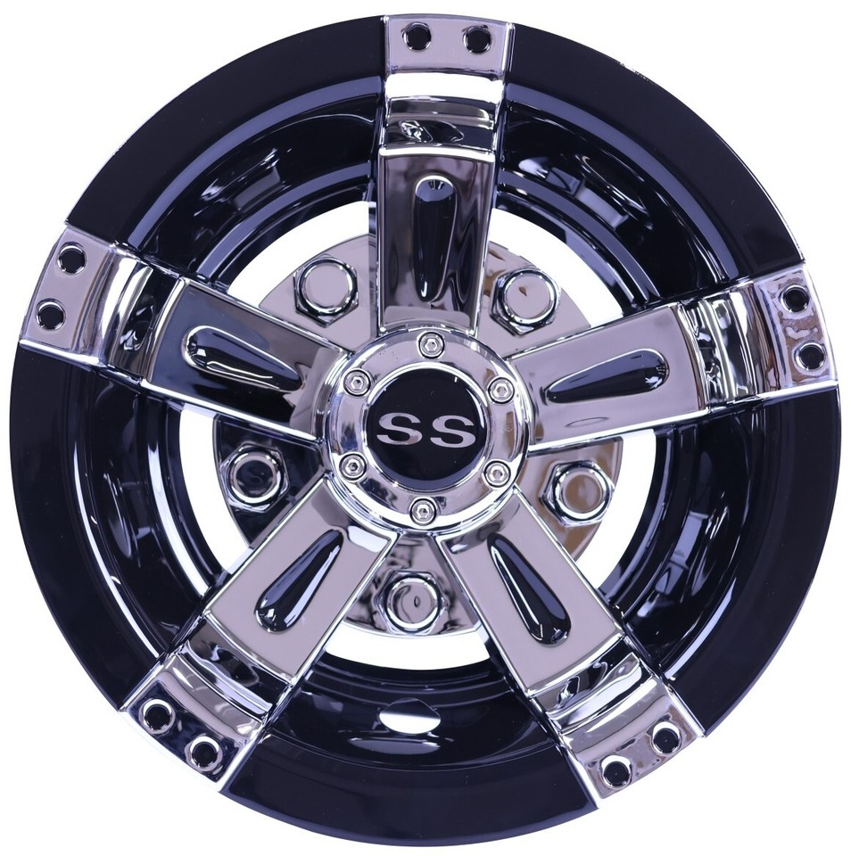 10" Golf Cart Hub Caps Wheel Covers | Chrome Spokes | For EZGO Cub Car ...