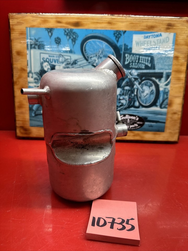 Harley Chopper Triumph BSA Oil Tank Aluminum Round Spun Rigid Hard Tail ...