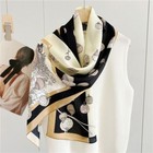 Balloons Print 100% Mulberry Silk Crepe Shawl Neckerchief Oblong Scarf ...