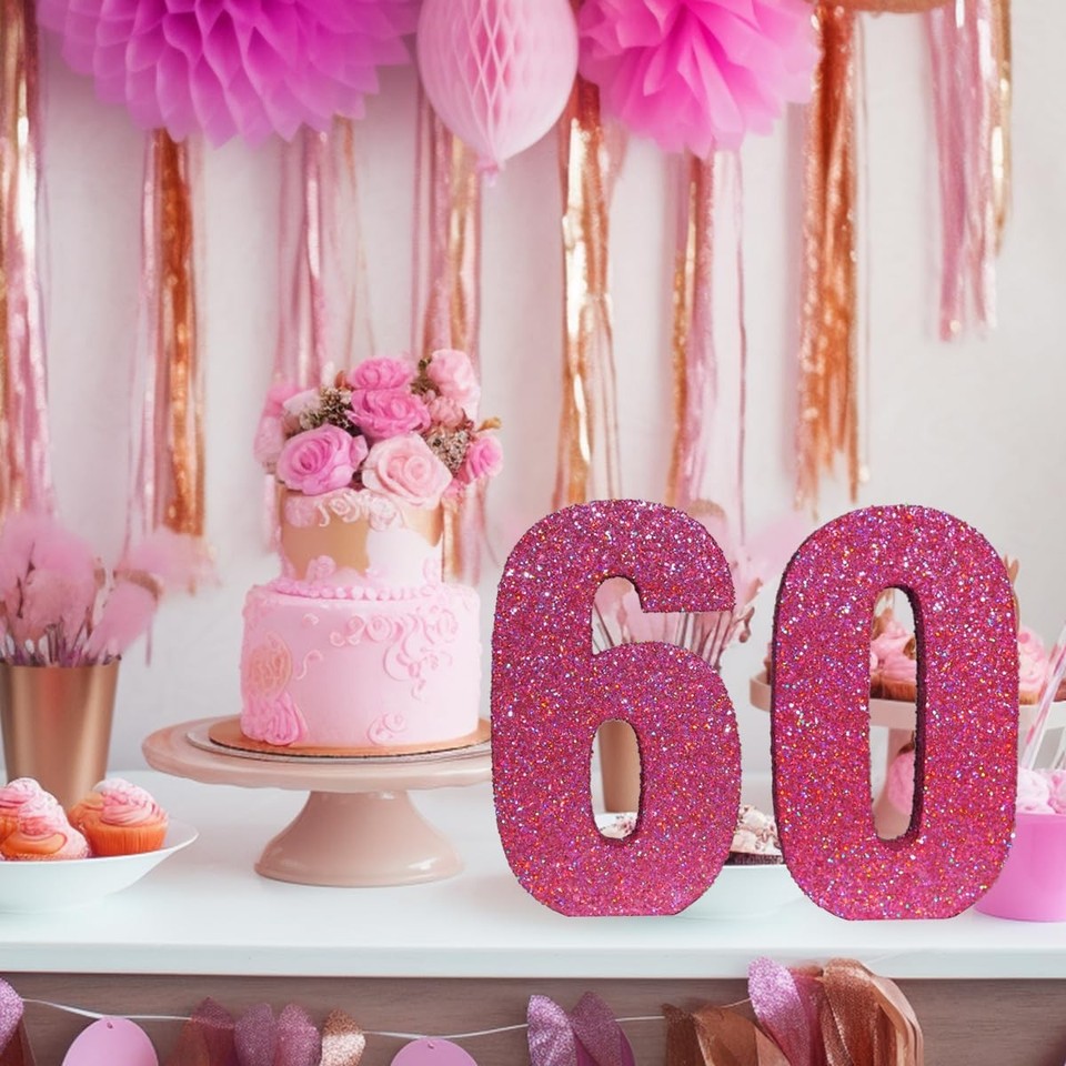 10 Inch Pink Glitter Number Sign 9 Birthday DecorationsBirthday ...