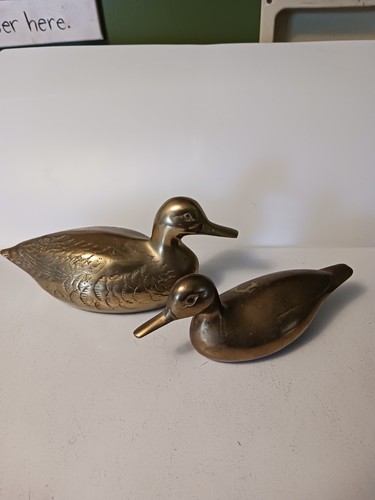 Brass Ducks Set Of 2 9" & 10" | eBay