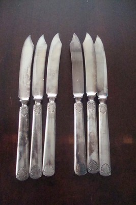 Rogers & Hamilton Classic Shell 6 SilverPlate fruit knives, 6 1/2" long ...