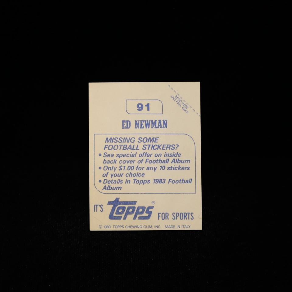 1983 Ed Newman Miami Dolphins Topps Sticker #91 | eBay