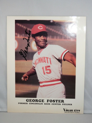 Cincinnati Reds GEORGE FOSTER SIGNED PHOTO Autographed Promo #15 Center ...