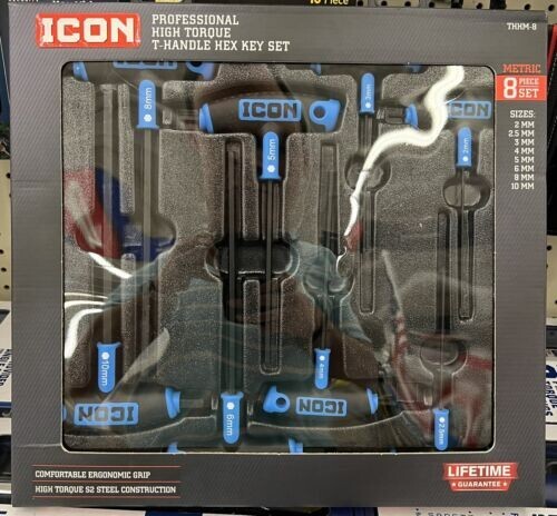 ICON Metric Professional High Torque T-Handle Hex Key Set 8 Piece ...