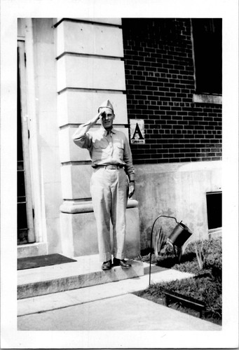 Handsome Chad Soldier Army Man Saluting Military Snapshot 1950s Vintage ...