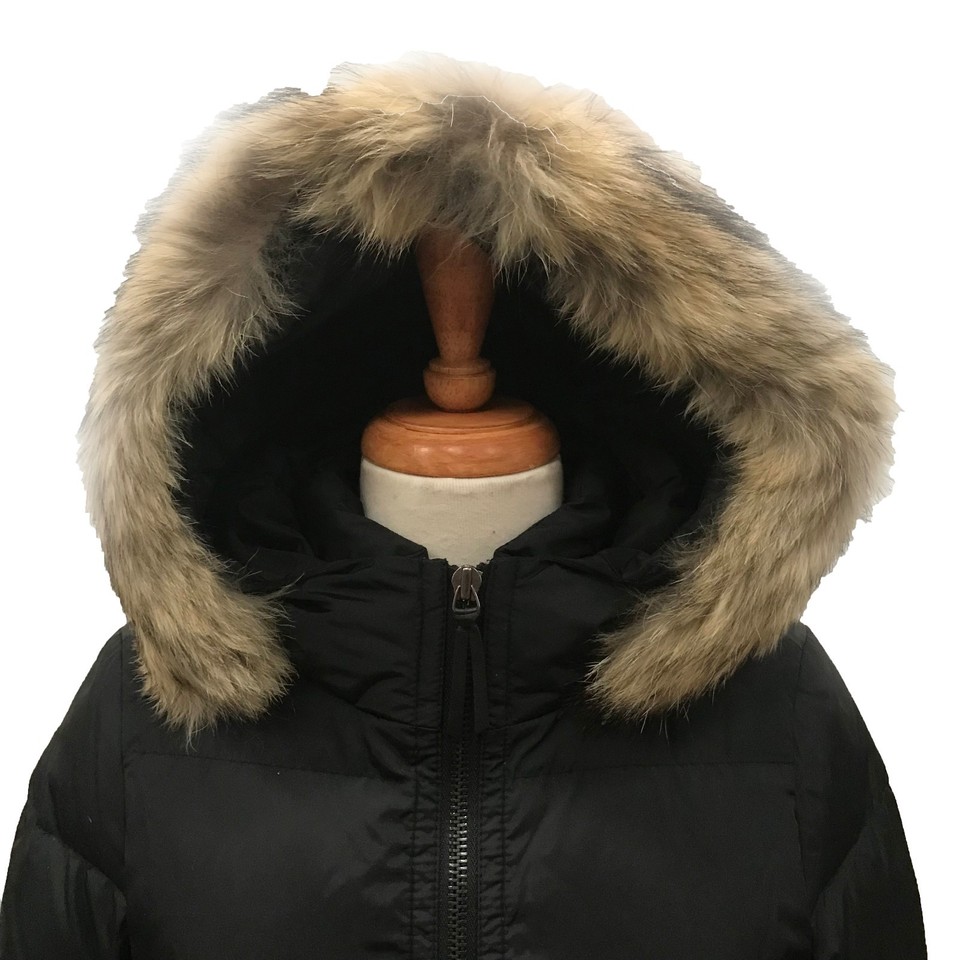 Coach Long Puffer Jacket, Women's Belted Coat with Fur Trim Hood Legacy ...