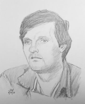 MASH PENCIL DRAWING 11x14 ALAN ALDA/HAWKEYE PIERCE ORIGINAL PORTRAIT ...