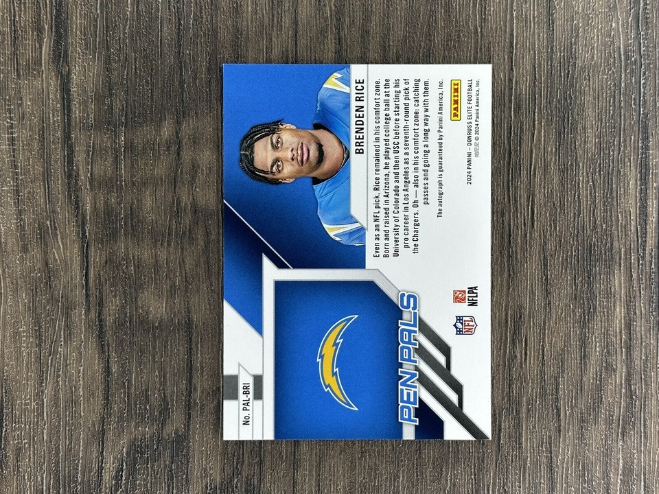 NEW 2024 Donruss Elite Football Brenden Rice Pen Pals Rookie Autograph ...