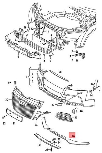 Genuine AUDI audi TTRS Coupe Roadster 8J3 Spoiler Aluminium Matt ...
