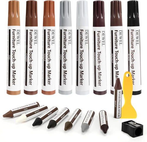Furniture Markers Touch Up, 17 Pcs Wood Scratch Repair Kit, Upgrade ...