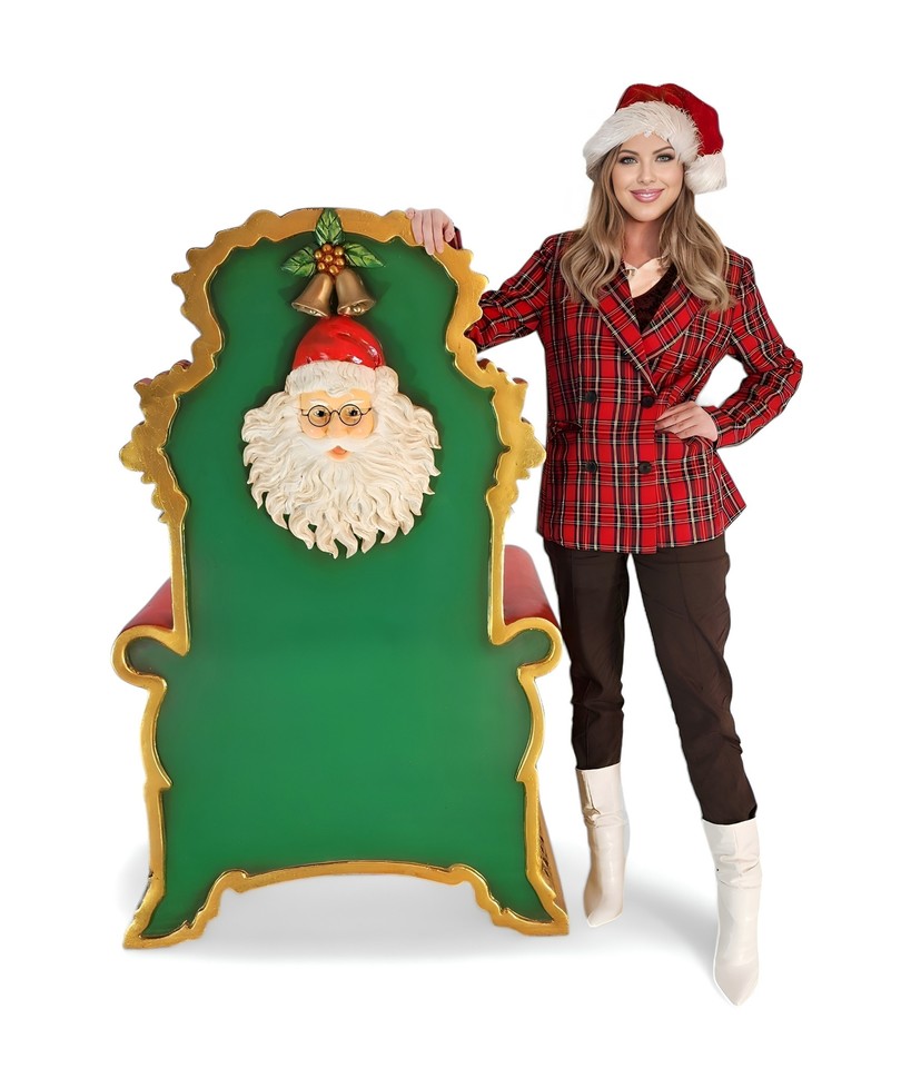 Santa Throne Chair - Christmas Chair Red and Green - Santa Chair | eBay