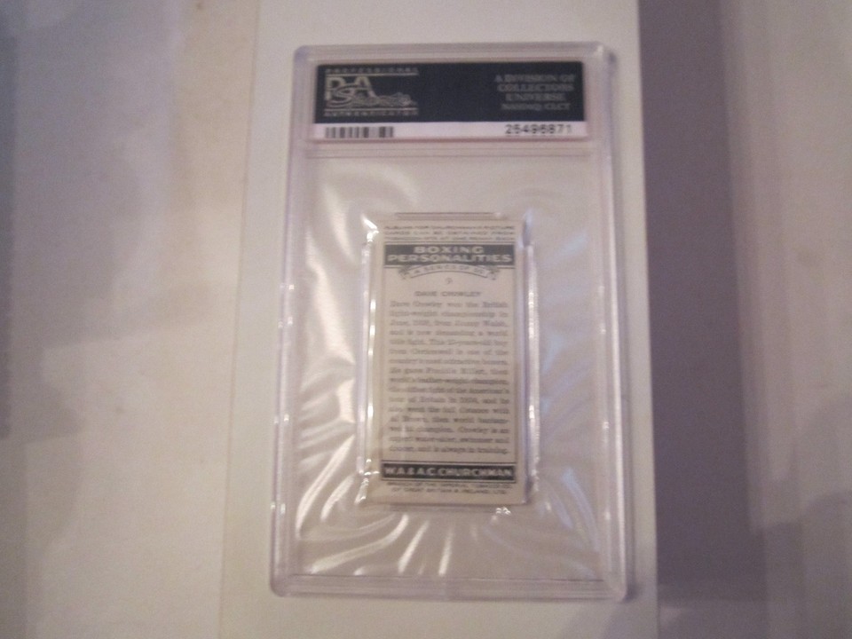 1938 DAVE CROWLEY #9 BOXING CARD WA&AC CHURCHMAN PSA GRADED 5 - GREAT ...