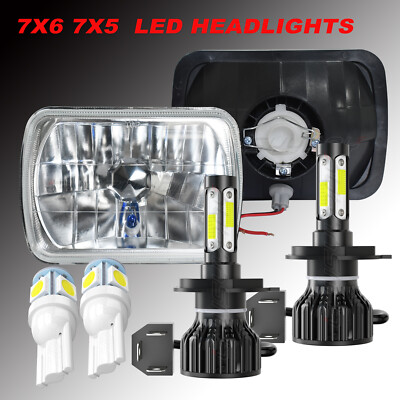 7x6 inch Led Headlight Halo WITH H4 BULB 4X for Chevy 1980-86 C10 C20 ...
