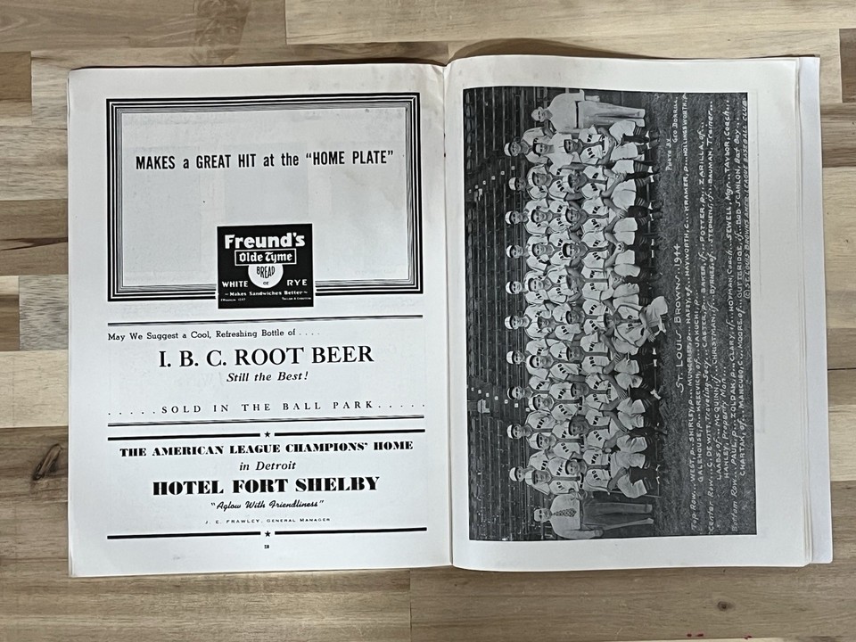 Original 1944 World Series Souvenir Program St Louis Browns & Cardinals ...