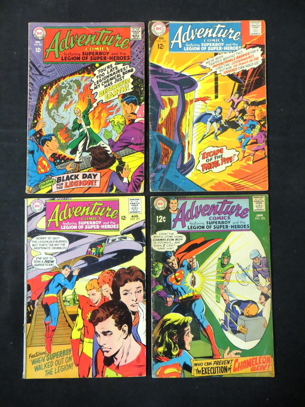 ADVENTURE COMICS #363 365 371 376 4 ISSUE SILVER AGE RUN LOT LOT ...