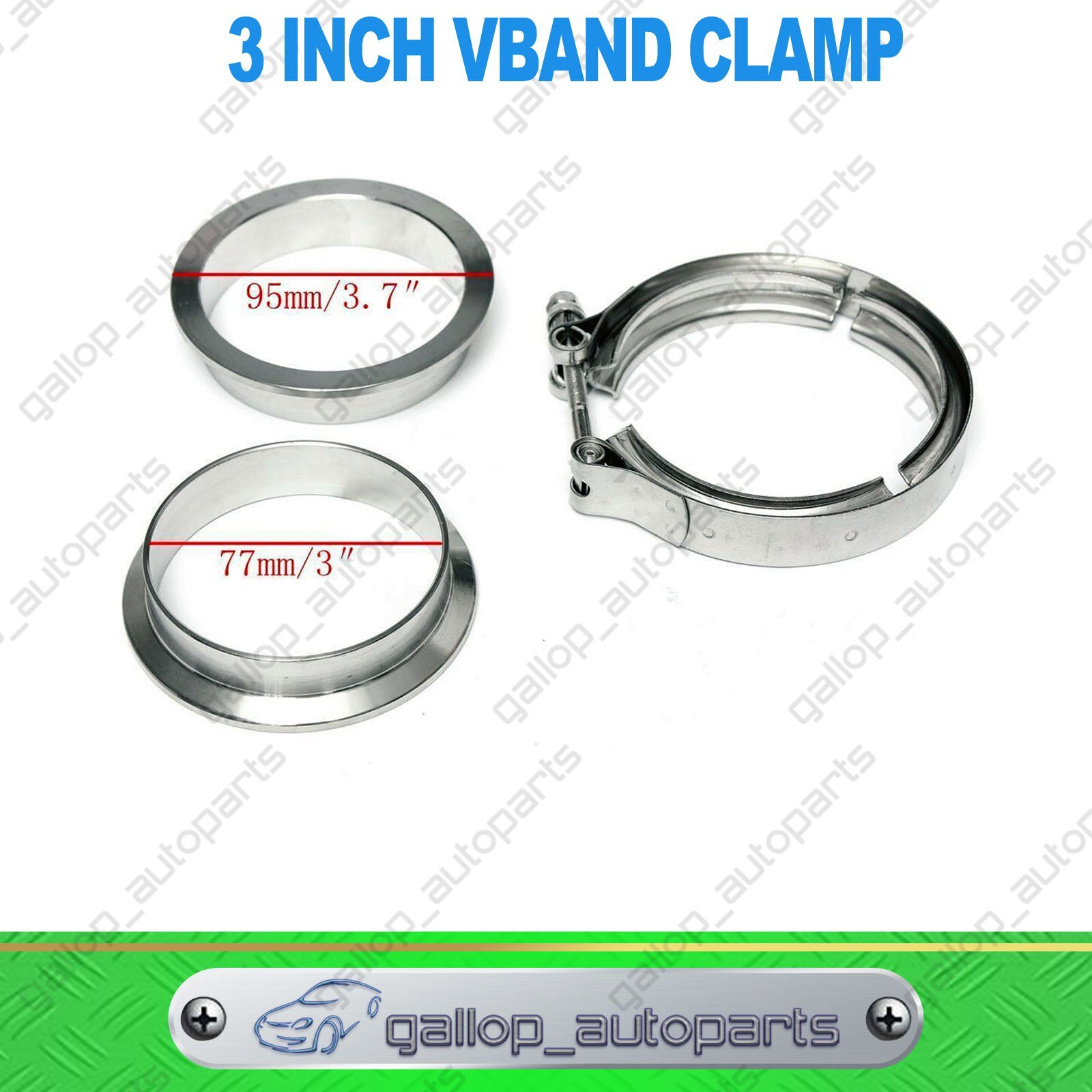 3" inch V Band Vband Clamp Stainless Steel Flange Turbo Exhaust ...