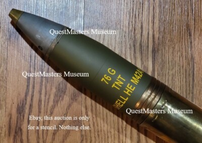 U.S. WWII 76mm Gun M42A1 HE Shell Stencil 050a | eBay