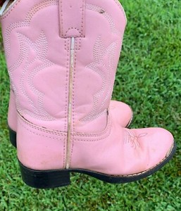 DURANGO Little Girl Dolly Parton Pink Silver Tip Cowboy Boots Sz 12 ...