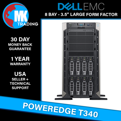 Dell PowerEdge T340 8B LFF CTO Server V1 - Choose Xeon CPU RAM Drive ...